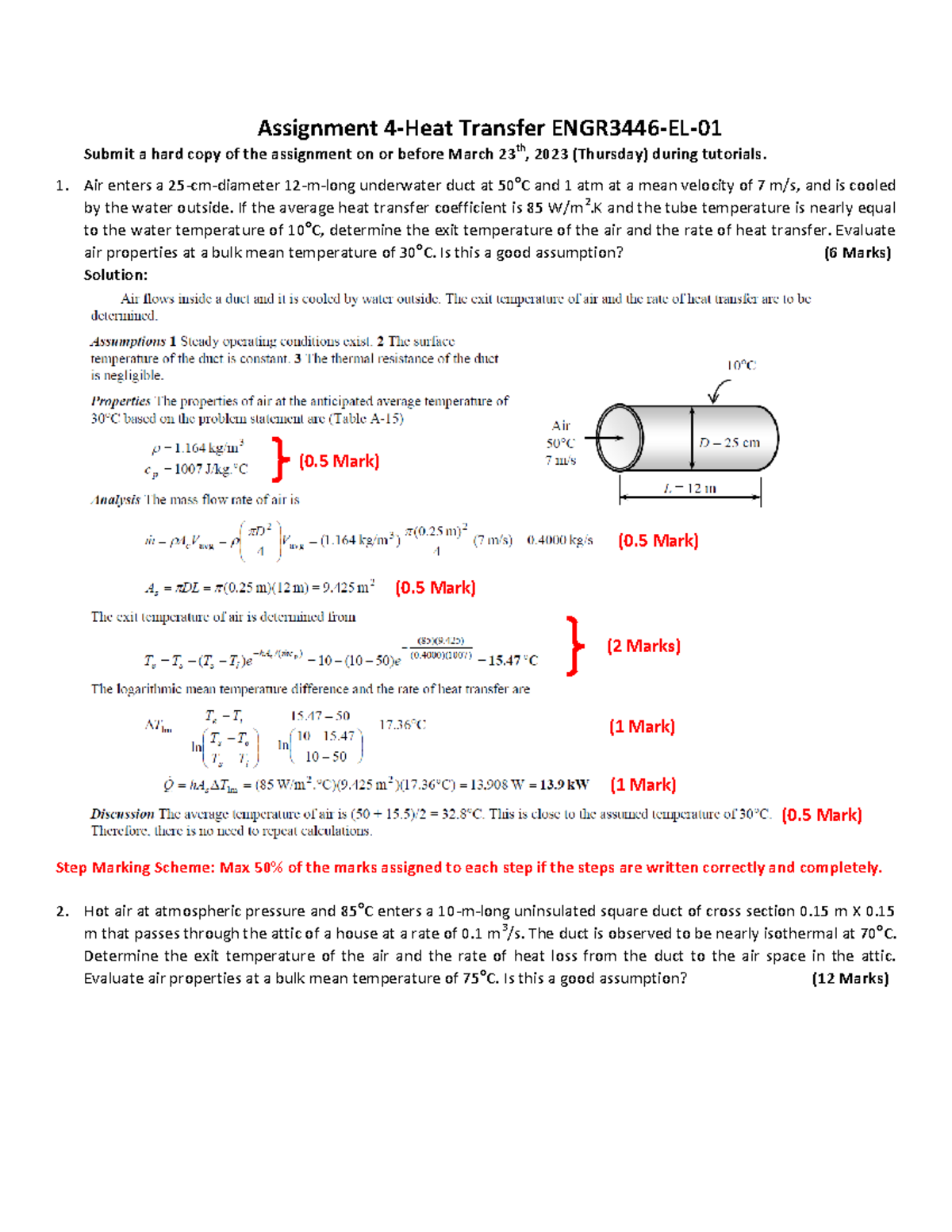 Assignment 4 Solutions: Heat Transfer Analysis ENGR3446-EL - Studocu
