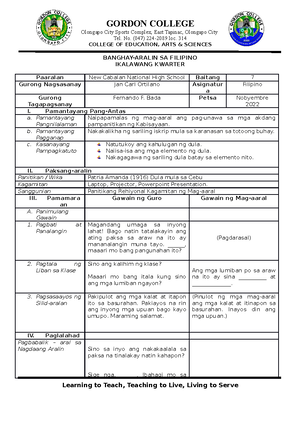 DLP - Detailed Lesson Plan - Detailed Lesson Plan (DLP) DLP Asignatura ...