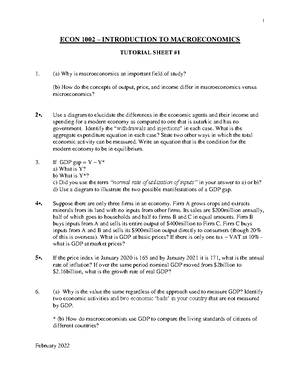 Macro tutorial sheet 5 - ……….. - March 2022 Page 1 of 1 THE UNIVERSITY OF THE WEST INDIES ...