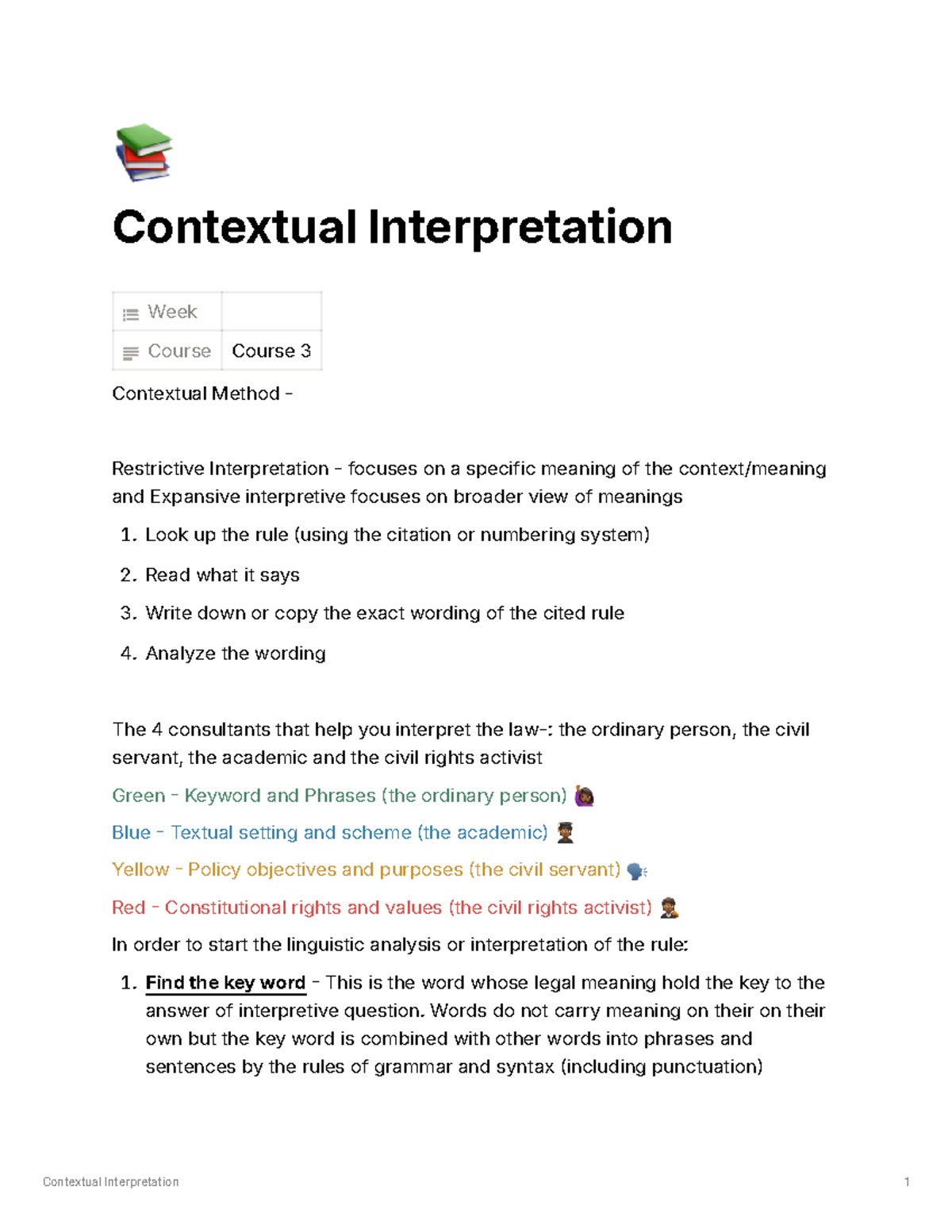 Contextual Interpretation - Course 3 Exam Notes - Studocu