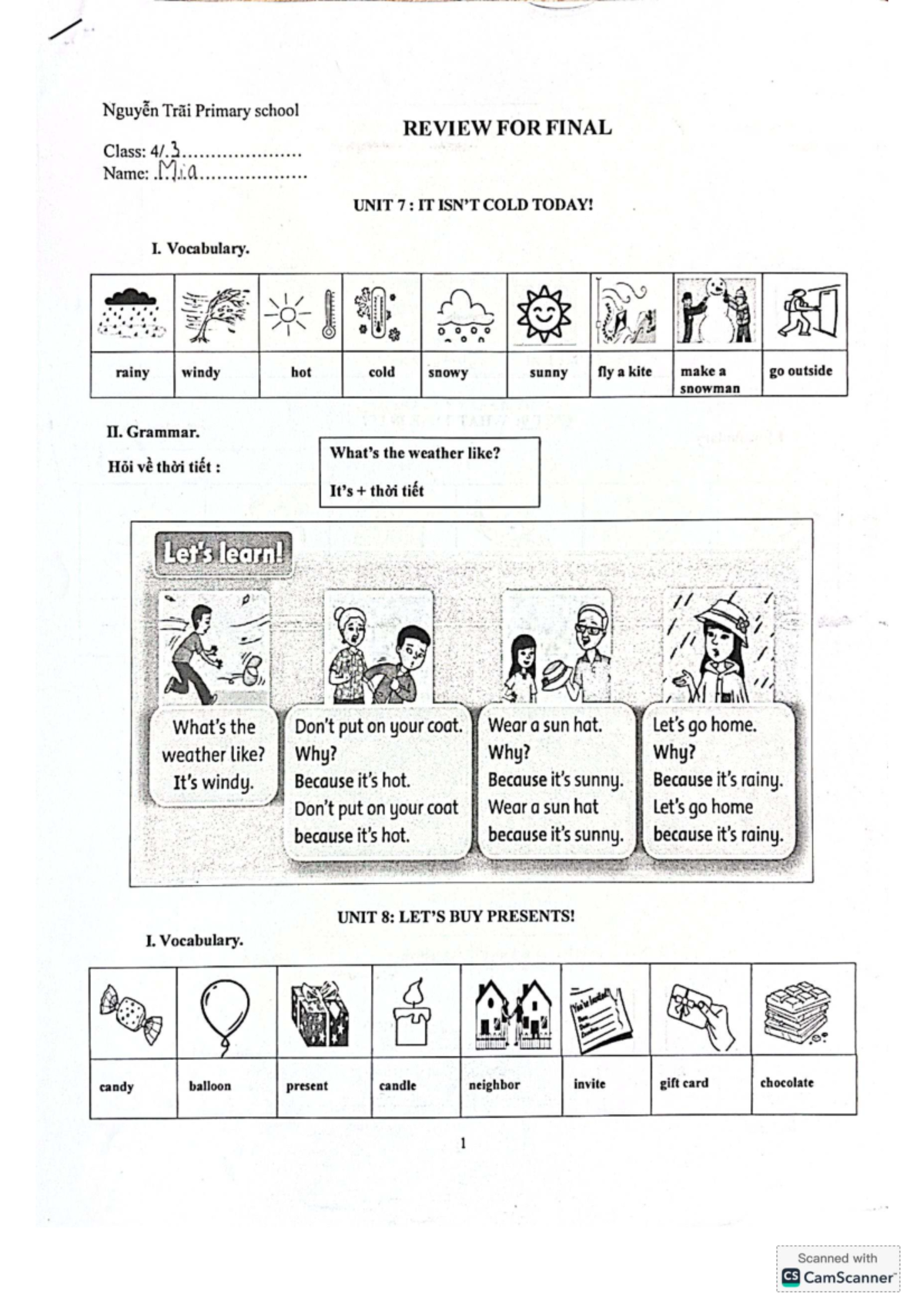 F&F4 Final Exam Review: Units 7-11 Vocabulary & Grammar - Studocu