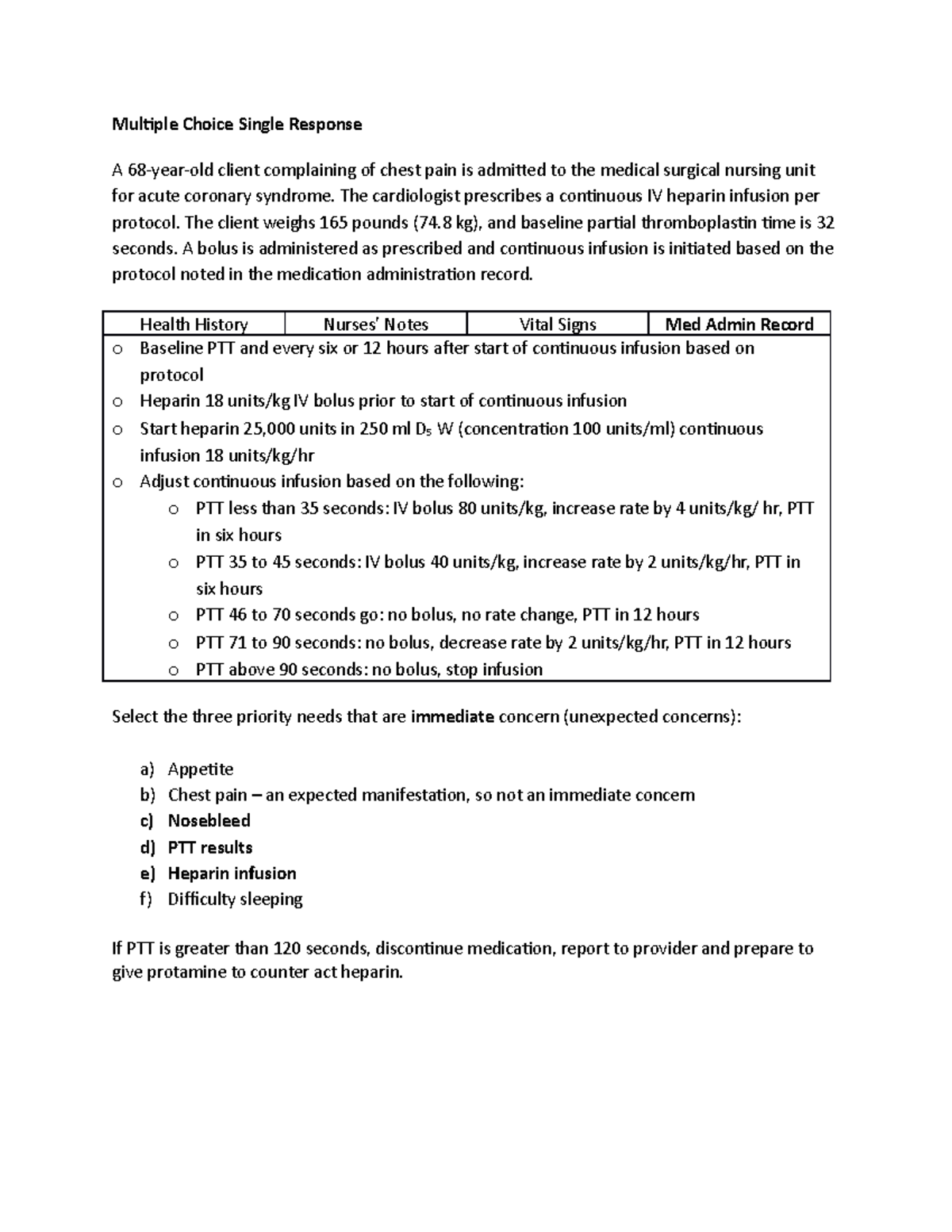 MS - NGN - In-Class Questions on Med-Surg: Acute Care Scenarios - Studocu