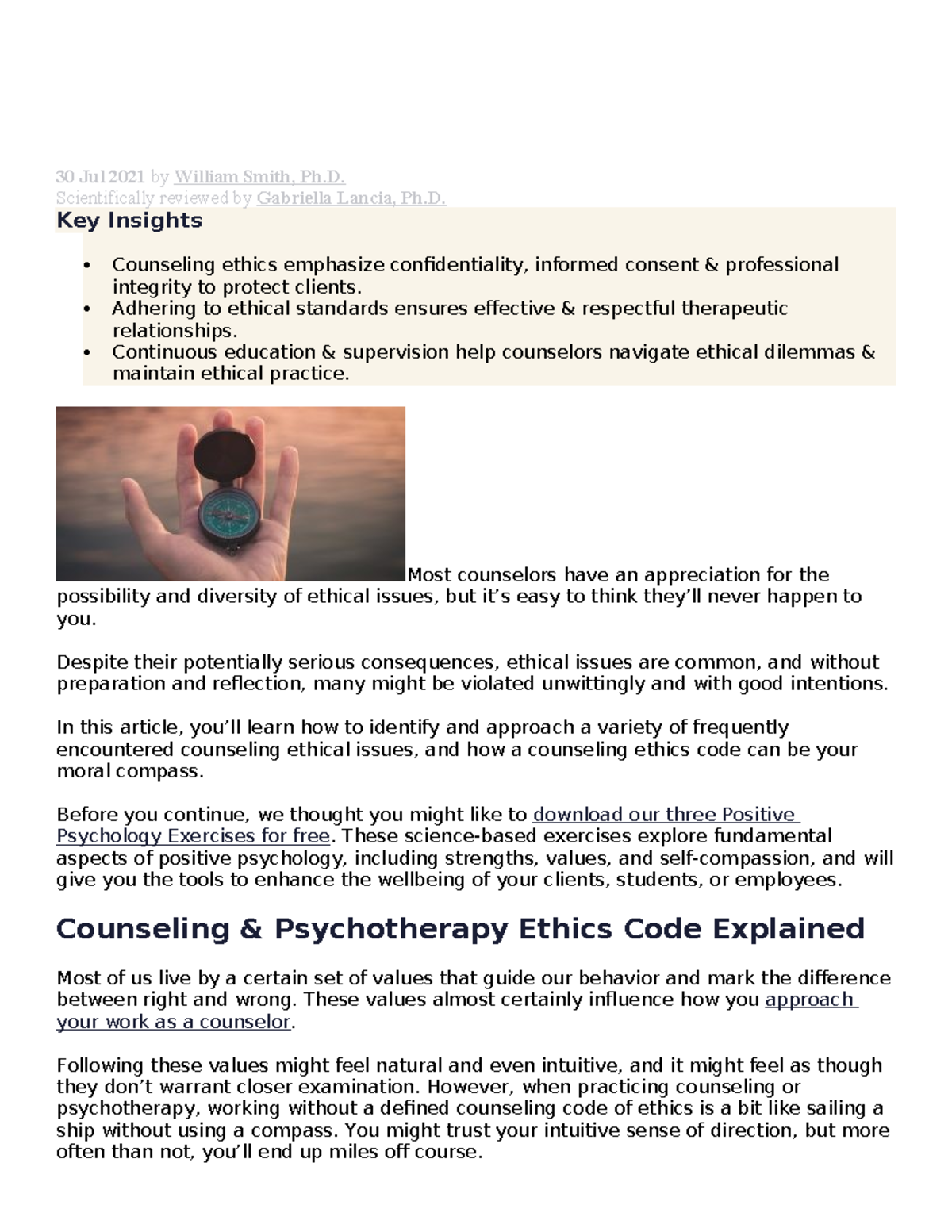 Ethics in Counseling: Navigating Common Issues and Codes - Studocu