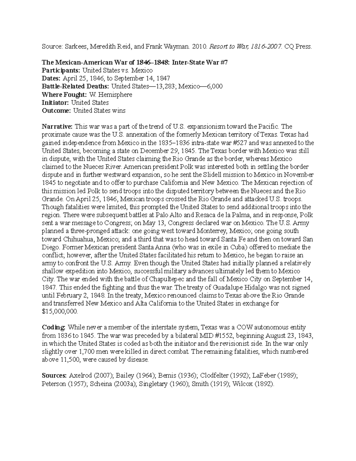 The Mexican-American War (1846-1848): Overview & Analysis - Studocu