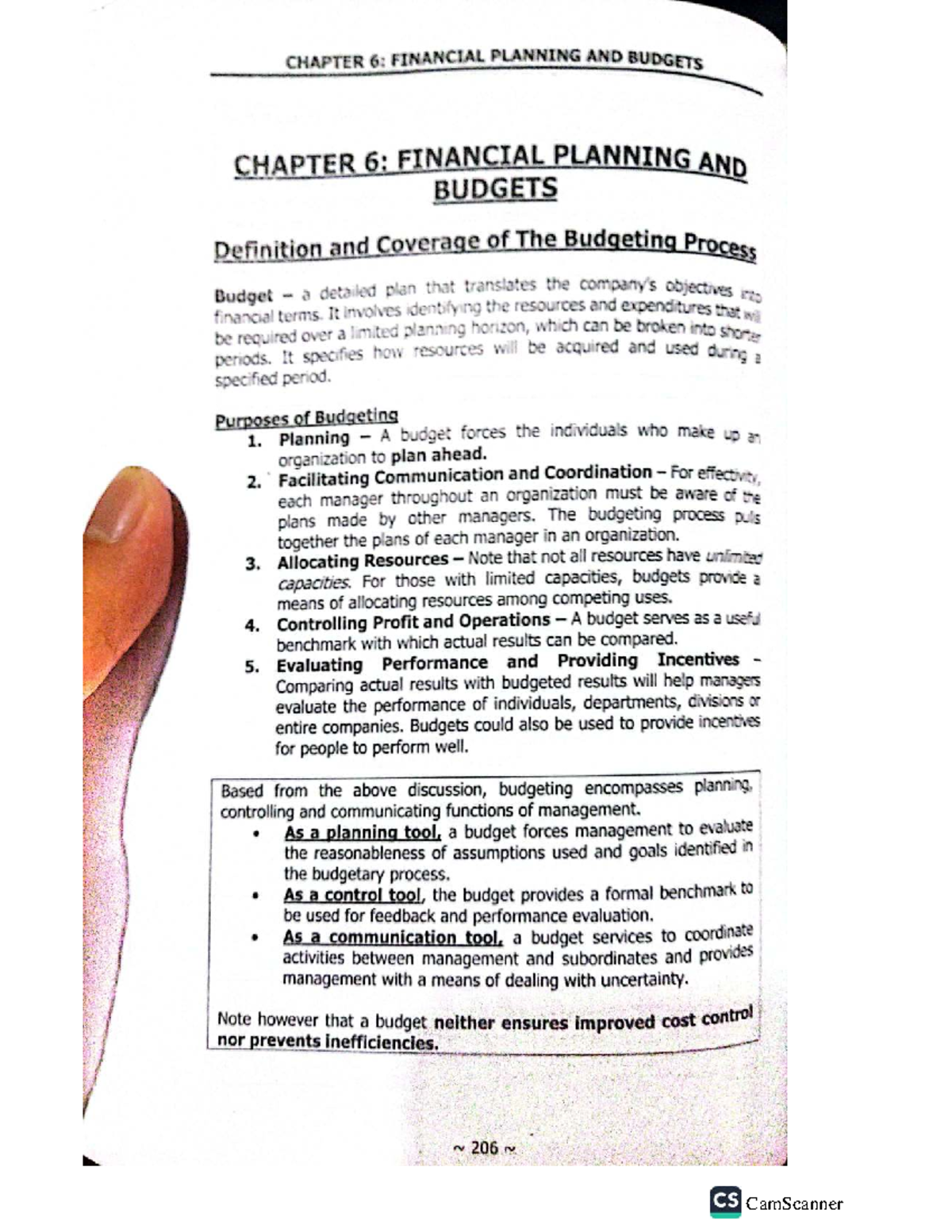 CHAPTER 6: FINANCIAL PLANNING AND BUDGETS - Key Concepts and Exercises ...