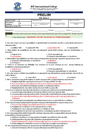 Rubrik sa Pagsasadula - BSED- Filipino - Rubrik sa Pagsasadula PANGKAT ...