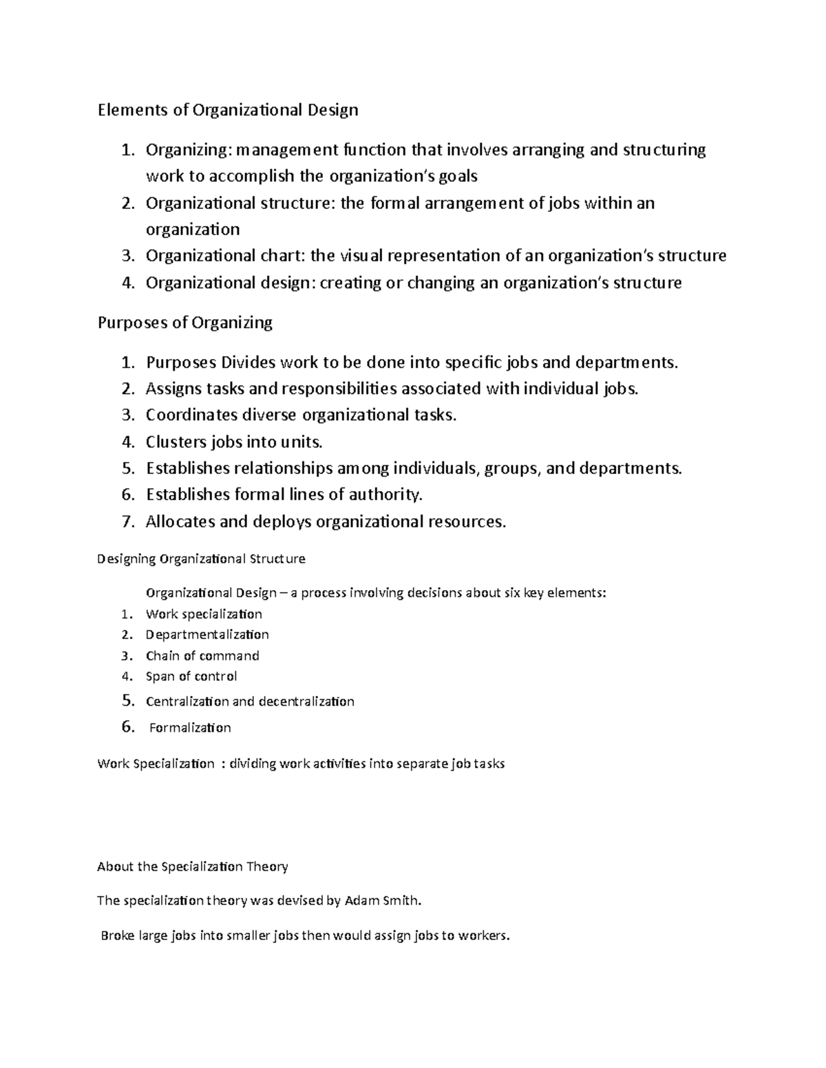 Elements of Organizational Design - Organizing: management function that involves arranging and ...