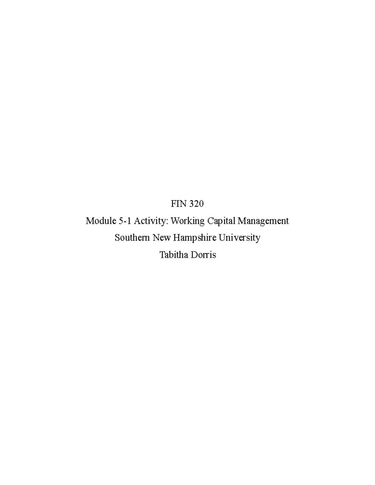 FIN-320 Module 5 Financial Ratios & Risk Analysis Notes - Studocu