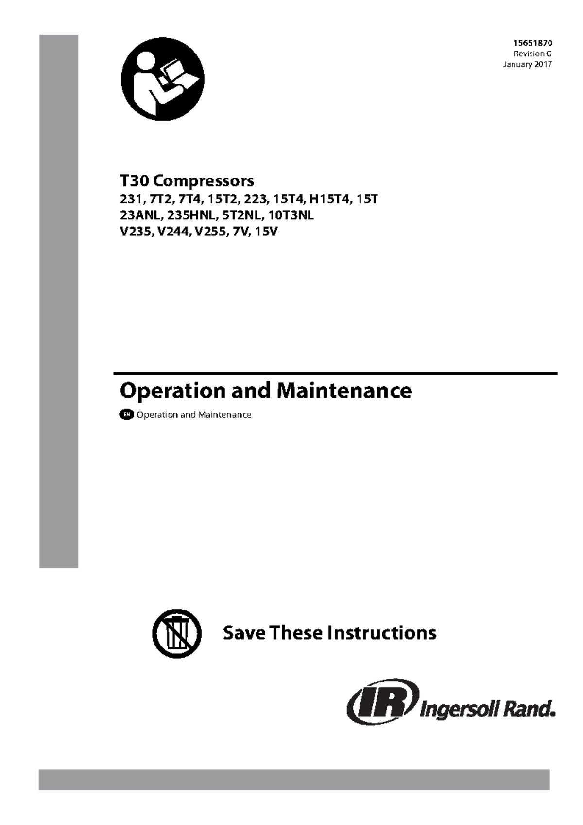 OM 15651870 G ENE-17 - T30 Compressors Operation & Maintenance Manual ...