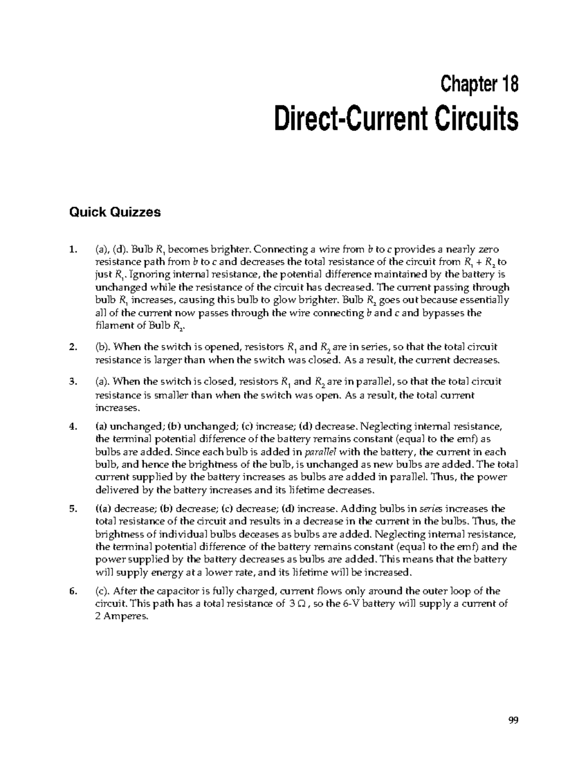 Solution Manual - College Physics 7th Edition - Serway CH18 Direct-Current Circuits - Chapter 18 ...