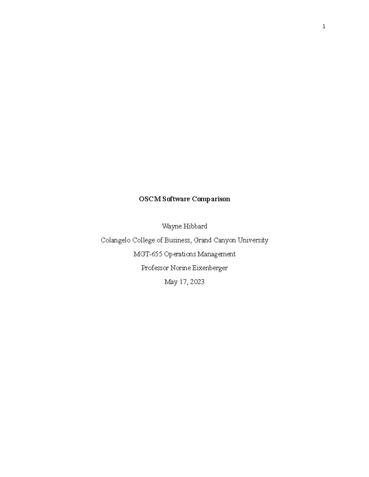 MGT-655 OSCM Software Comparison: Capabilities & Limitations Analysis ...