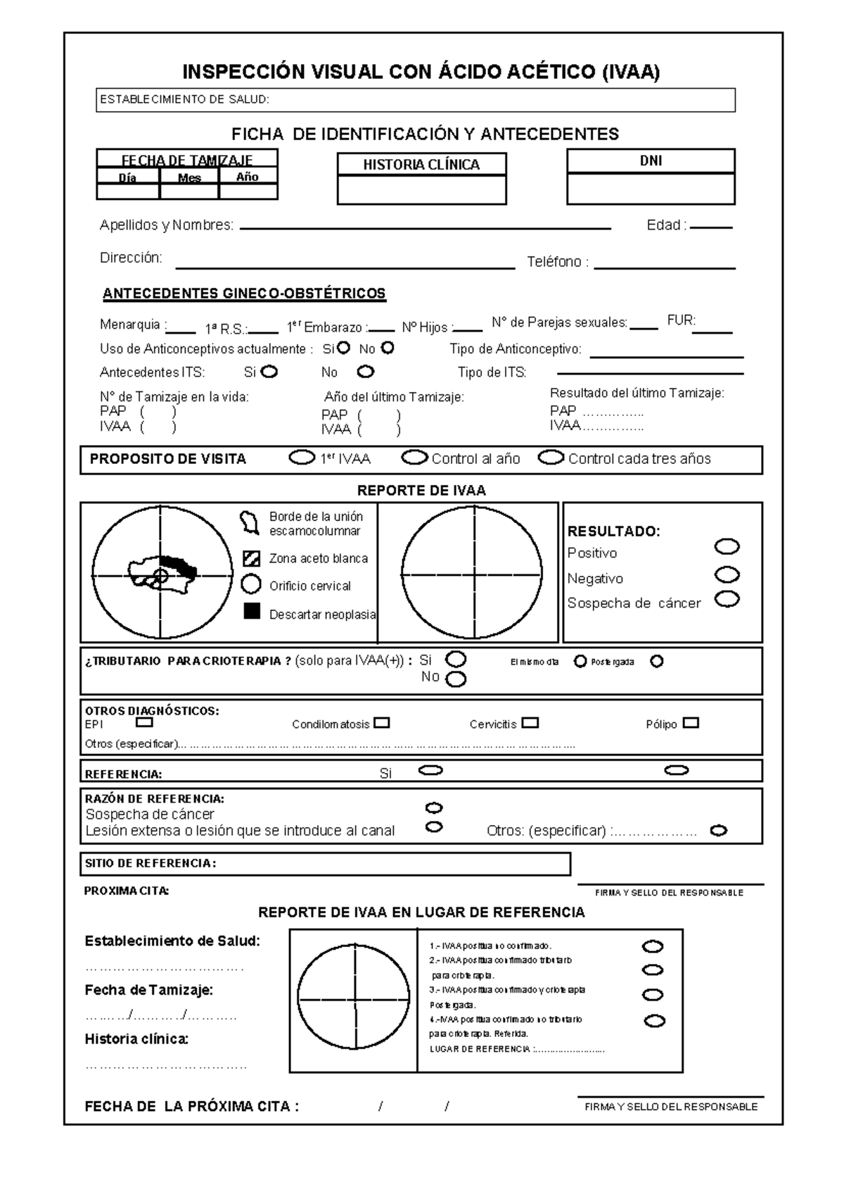 442166372 Formato Clinico Inspección Visual con Ácido Acético IVAA ...