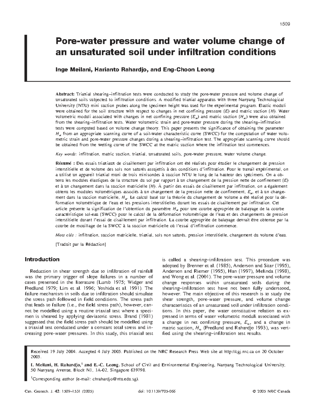 1509 Triaxial Test Study on Unsaturated Soil: Pressure & Volume Changes ...