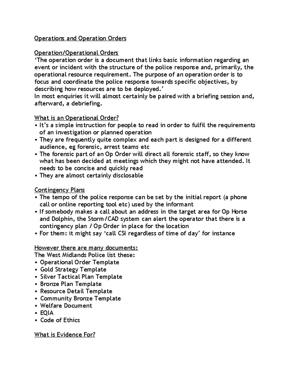 Operations and Operation Orders - Operations and Operation Orders ...