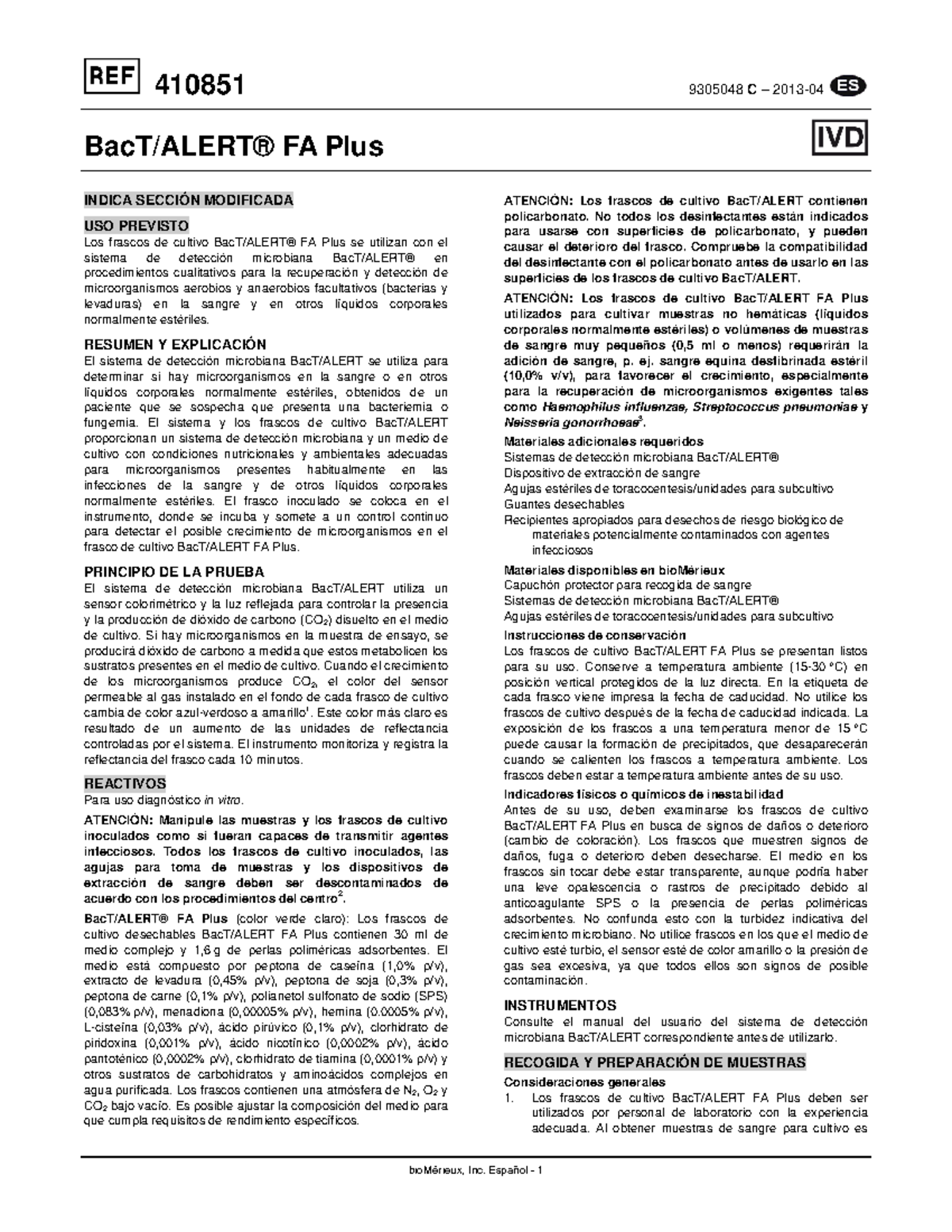 410851 C FA Plus: Uso y Análisis de Frascos de Cultivo Microbiano - Studocu