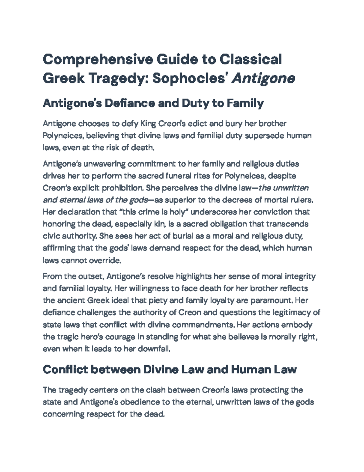 Comprehensive Guide to Sophocles' Antigone: Themes of Duty and Defiance ...