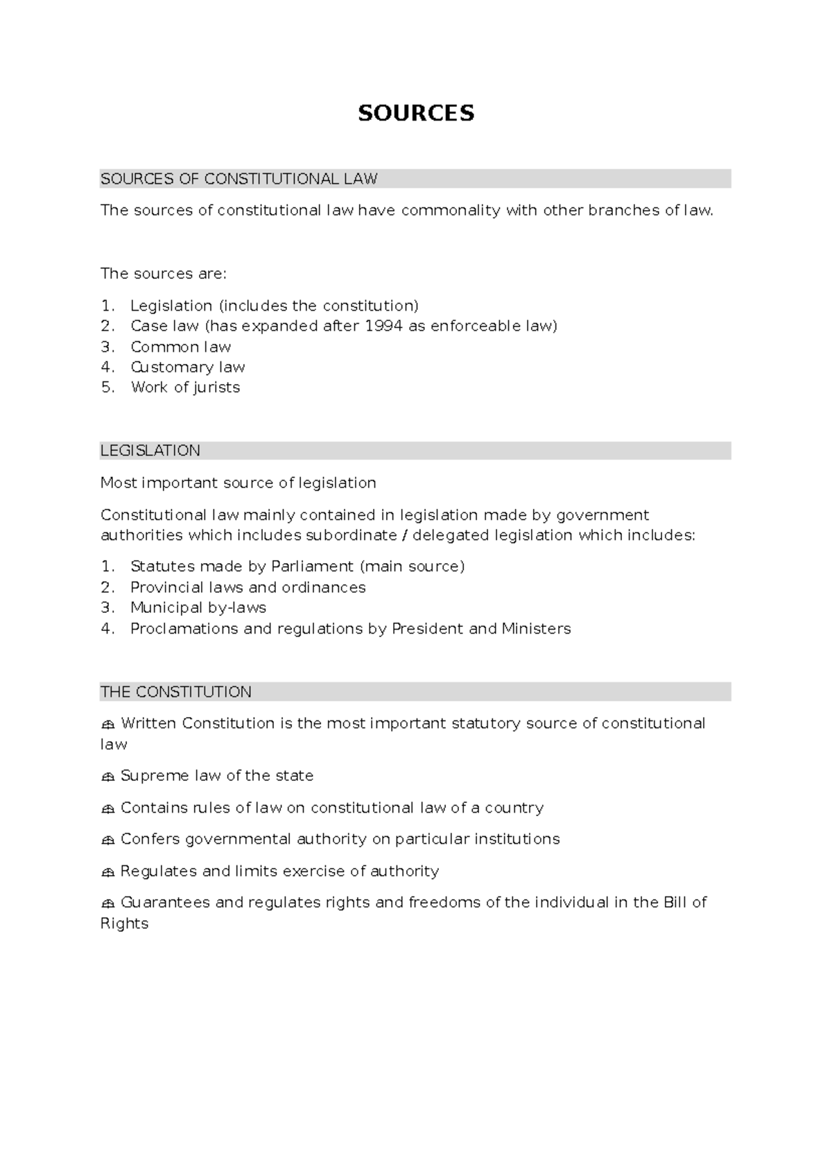 Constitutional Law Overview: Sources, Principles, & the Presidency ...