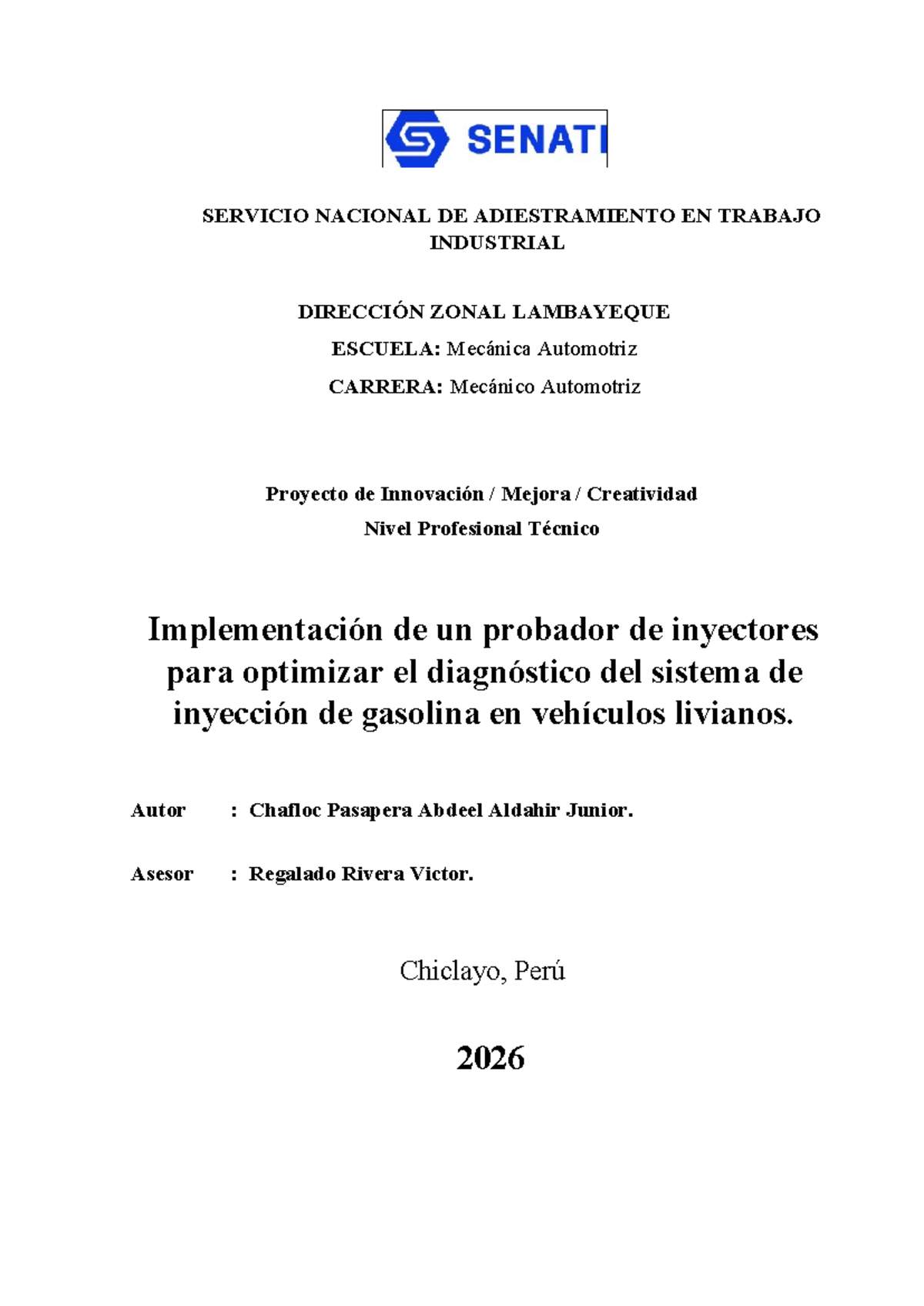 Matriz de Proyecto 202610 FAM - Mejora en Diagnóstico Automotriz - Studocu