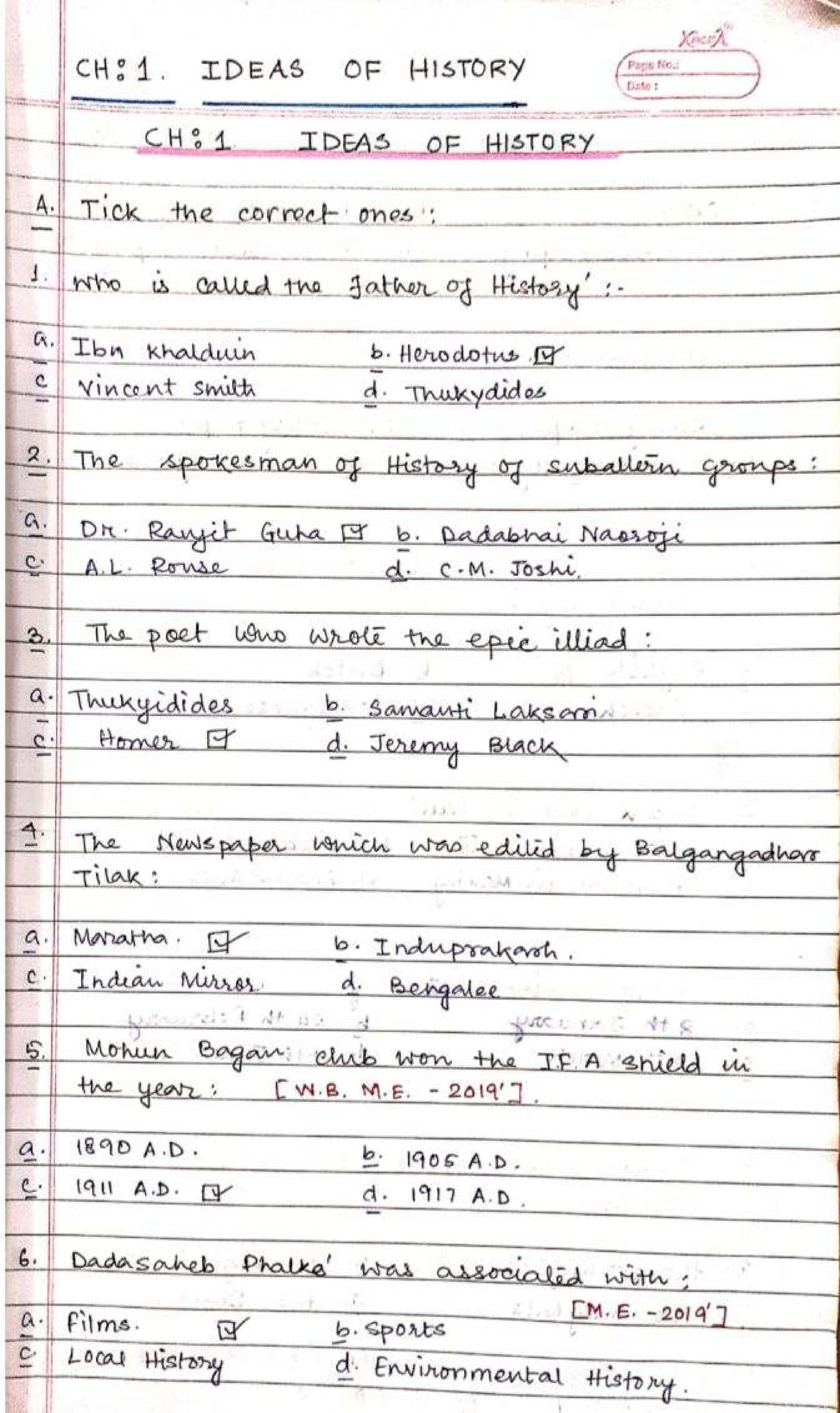 CH:1. Ideas of History - Key Concepts and Questions - Studocu