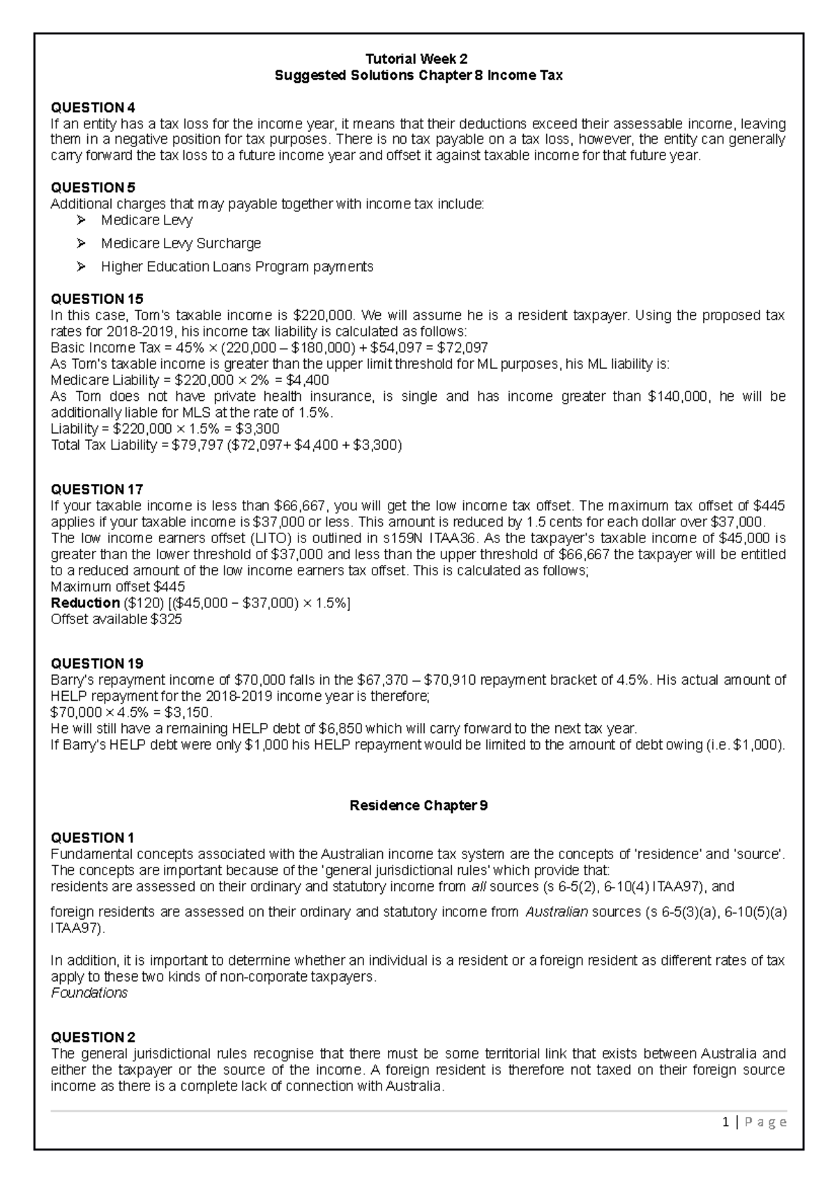 HI6028 Tutorial Solutions - Tutorial Week 2 Suggested Solutions Chapter ...