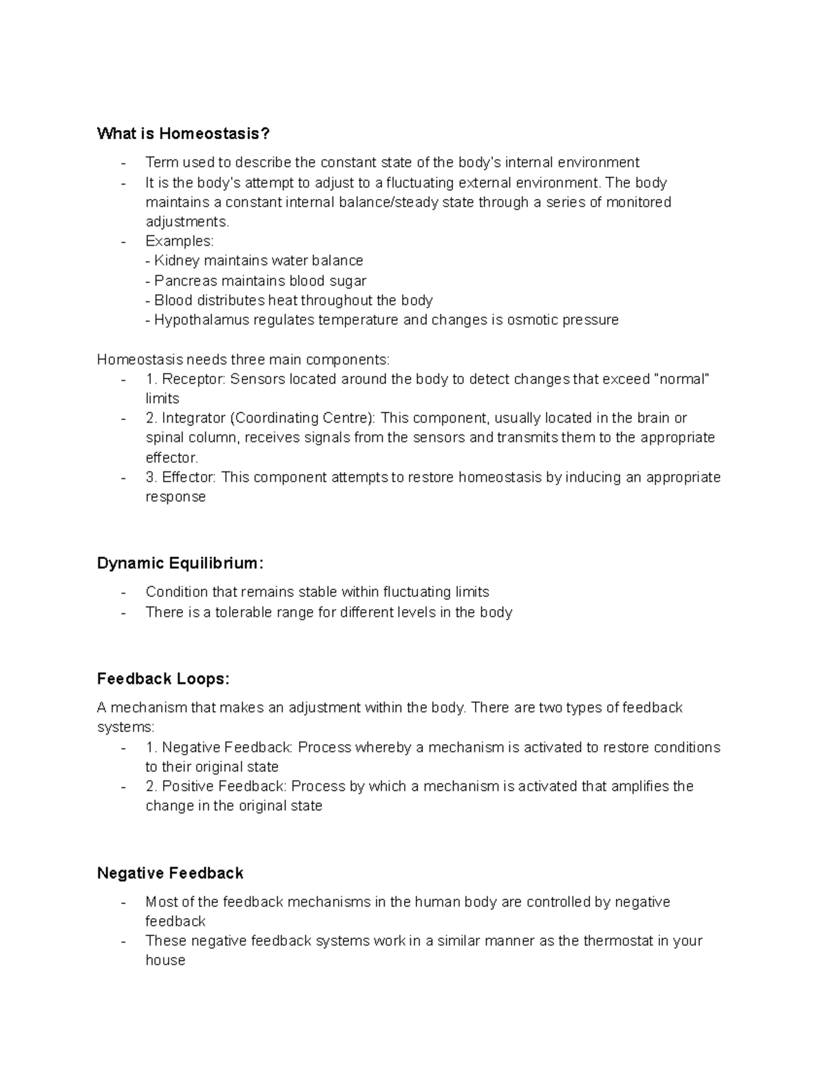 SBI 4U1 Unit 7: Homeostasis and Kidney Function Overview - Studocu