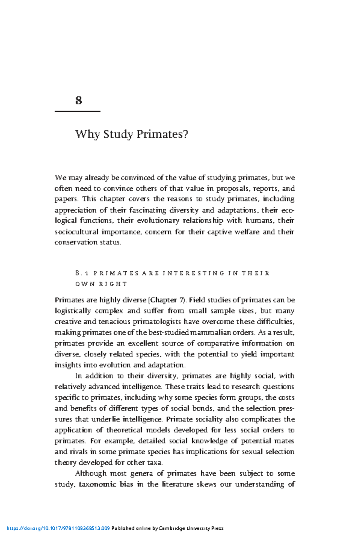 8 Why Study Primates? Insights into Evolution, Health, and Conservation ...