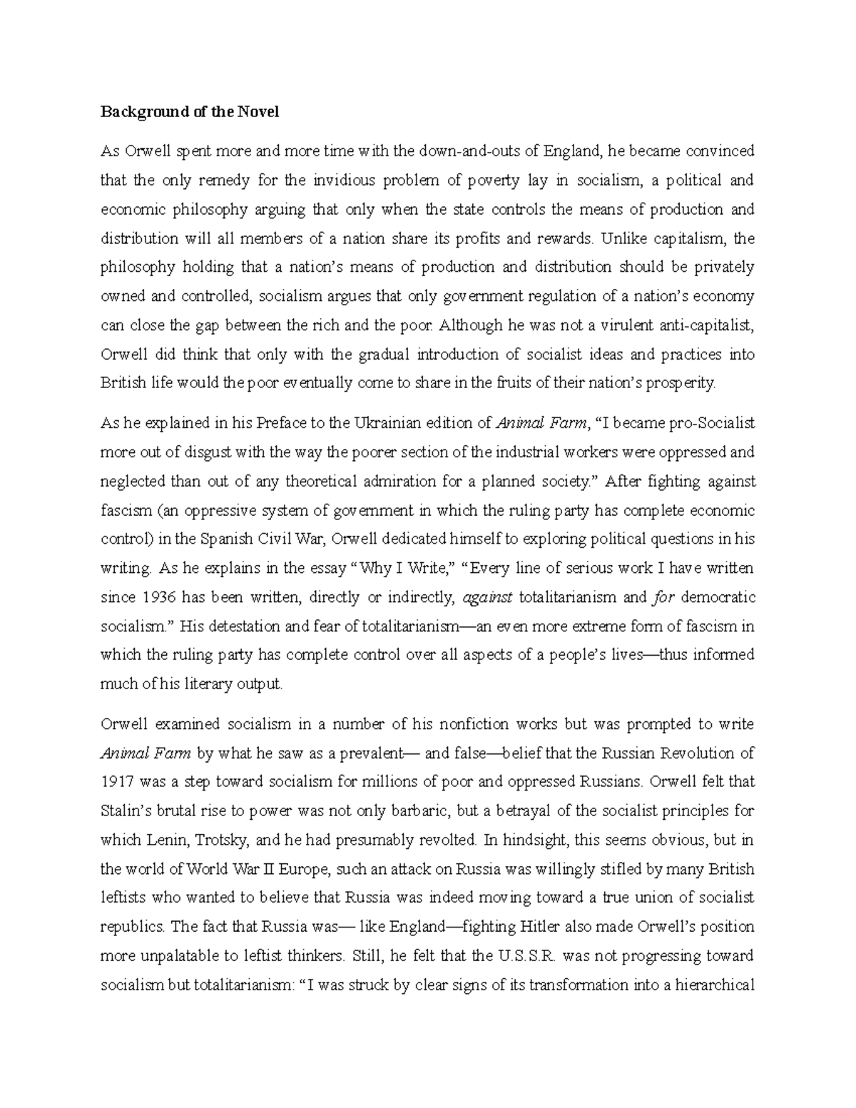 Animal Farm: Insights and Analysis of Orwell's Political Allegory - Studocu