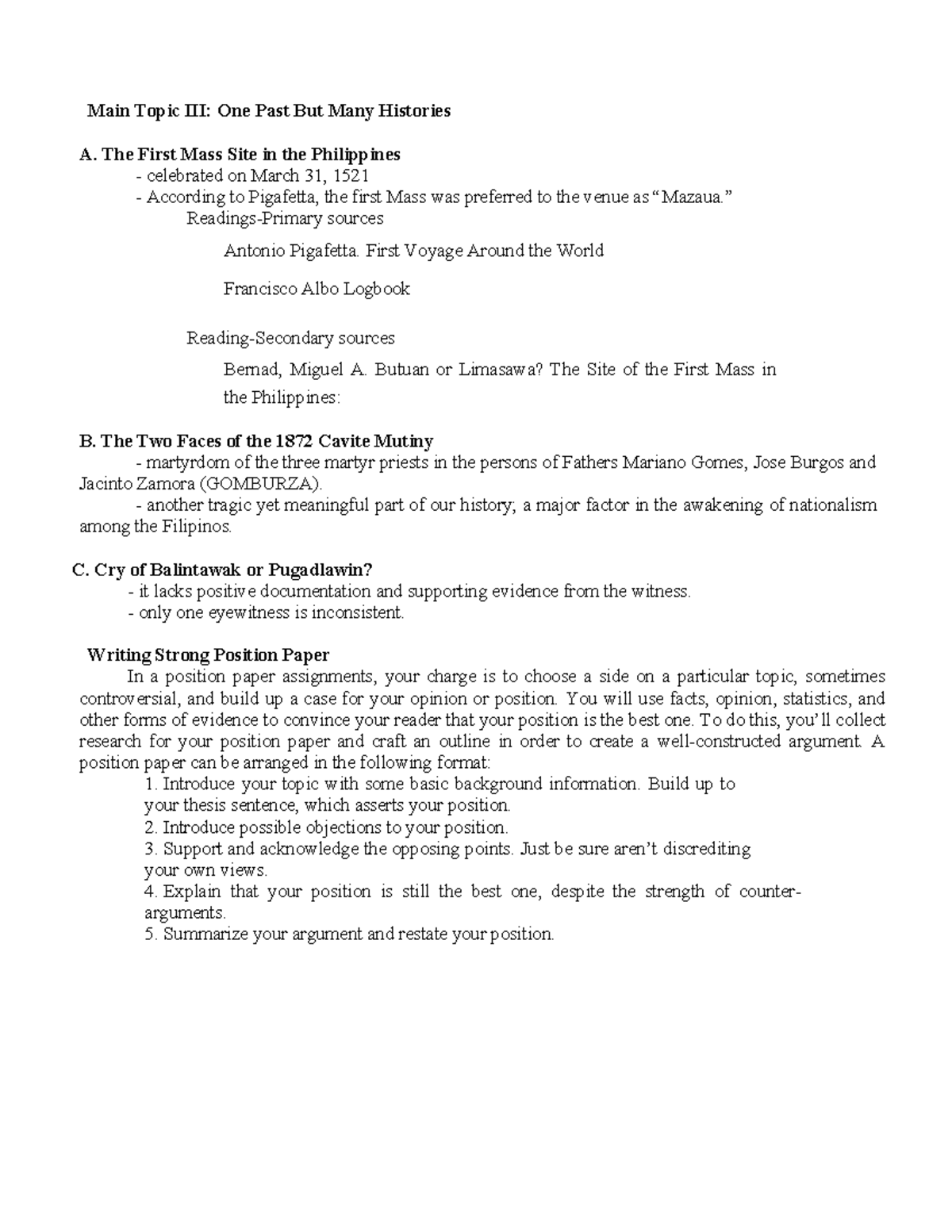 RPH Final Exam Reviewer: Histories & Constitution Key Concepts - Studocu