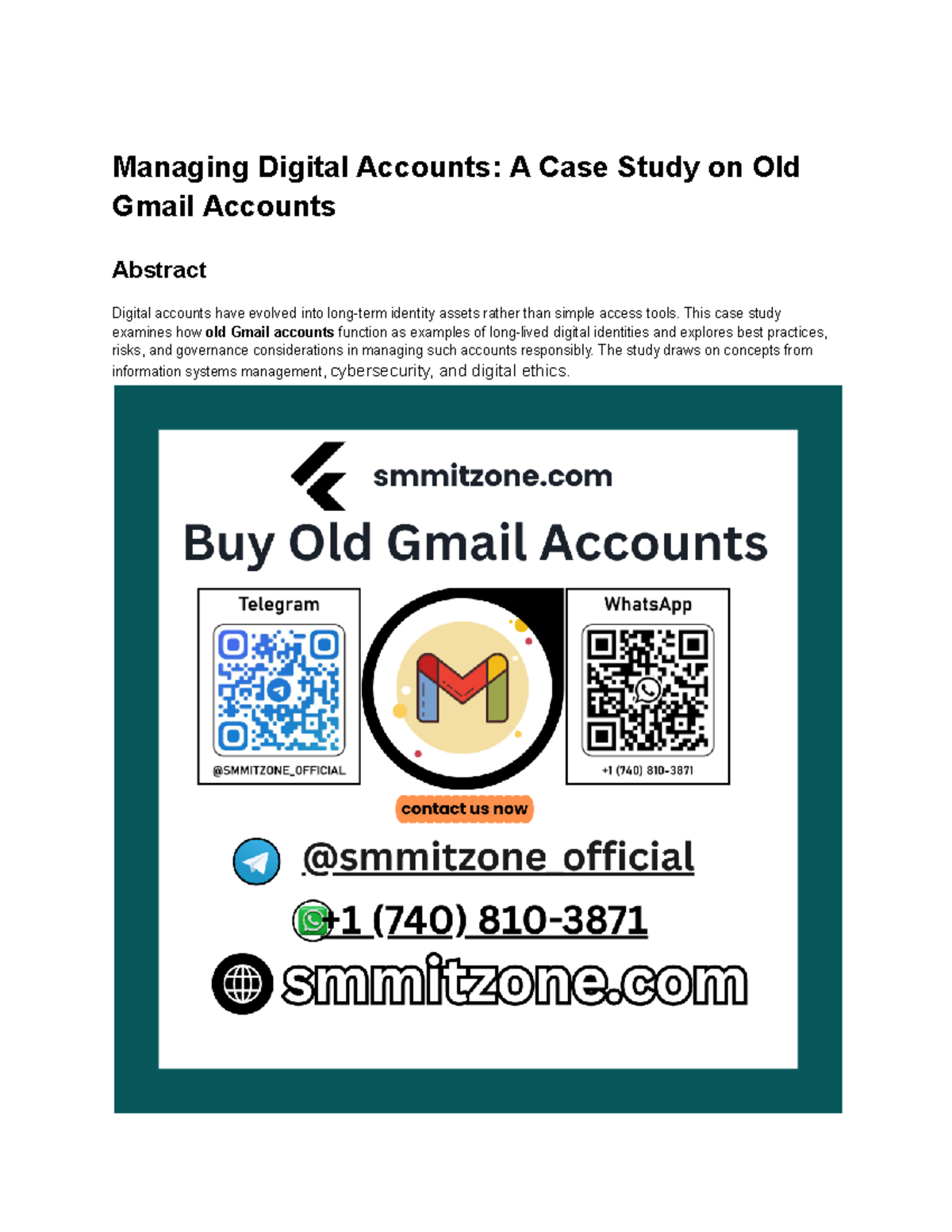 Managing Digital Accounts: Case Study on Old Gmail Accounts - Studocu