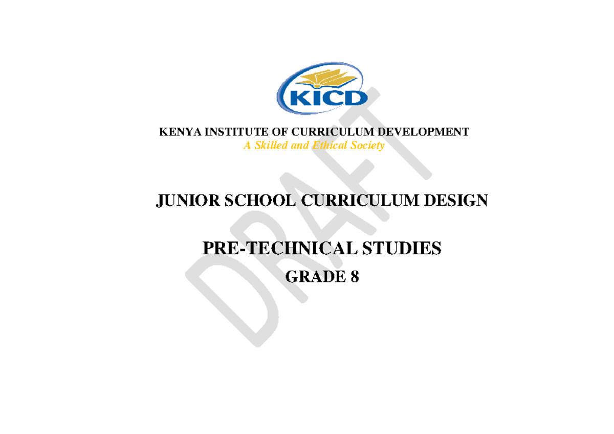 Grade 8 Pre-Technical Studies: A Guide to Skills & Learning Outcomes ...