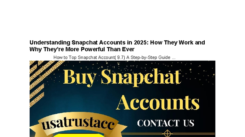 How to Top Snapchat Account( 9.7) A Step-by-Step Guide - .. In the ...