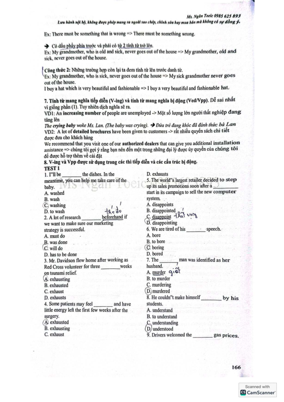 Ms. Ngân TOEIC 0985: Grammar and Sentence Structure Exercises - Studocu