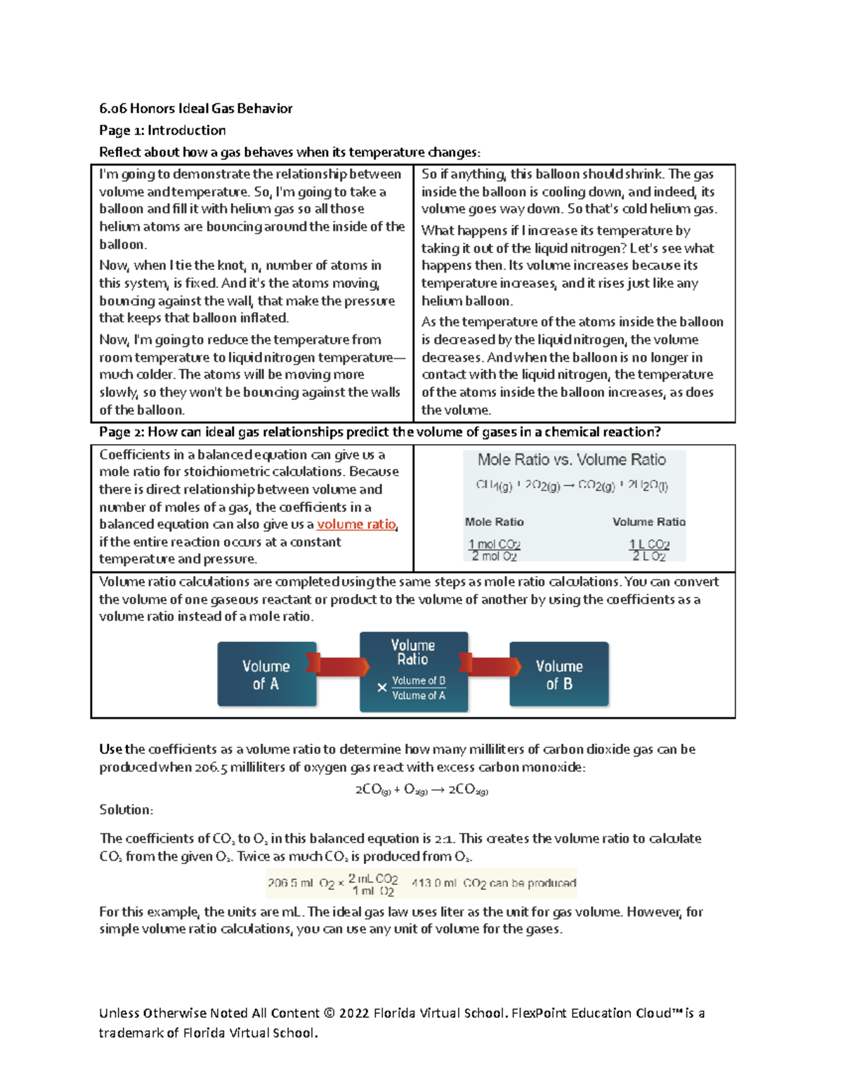 6.06H Honors Chemistry Notes - Understanding Ideal Gas Behavior - Studocu