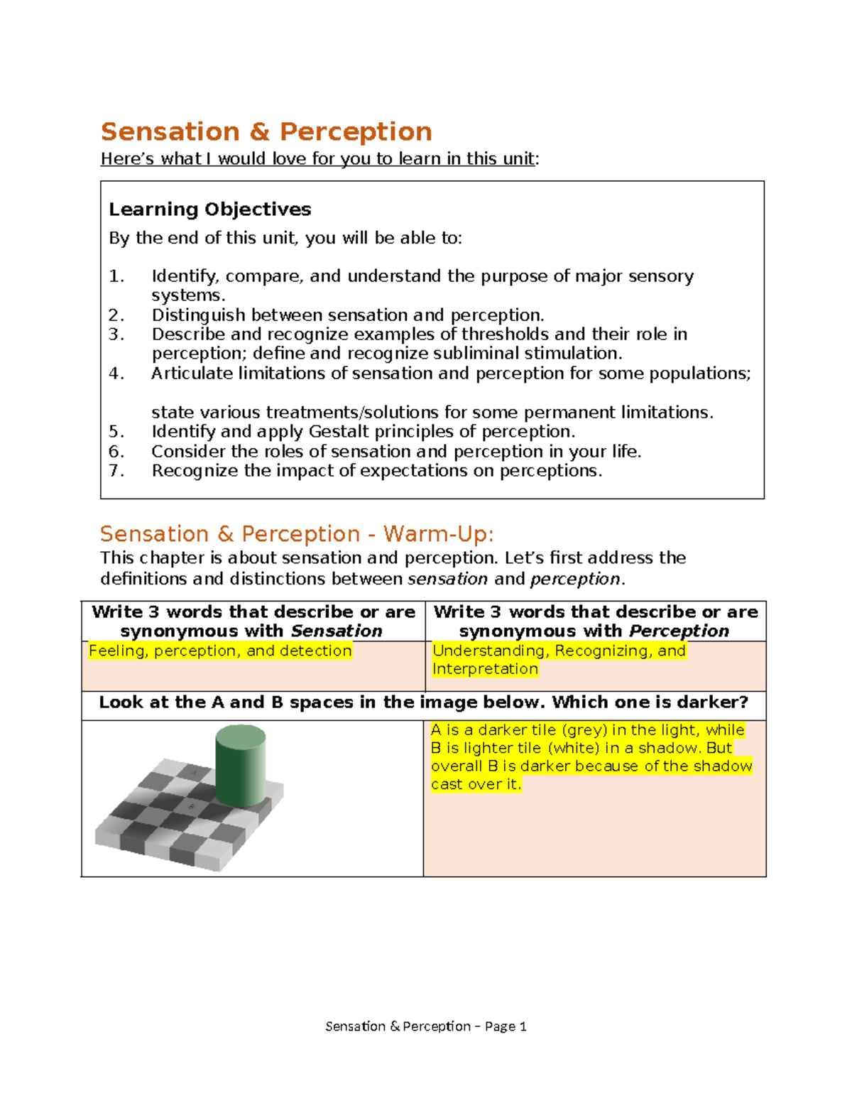Psycchap5 2024.... - Sensation & Perception Here’s what I would love ...