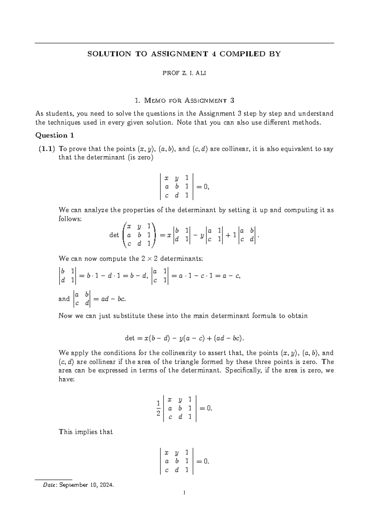Solution to Assignment 3 - MAT1503: Detailed Explanations and Proofs ...