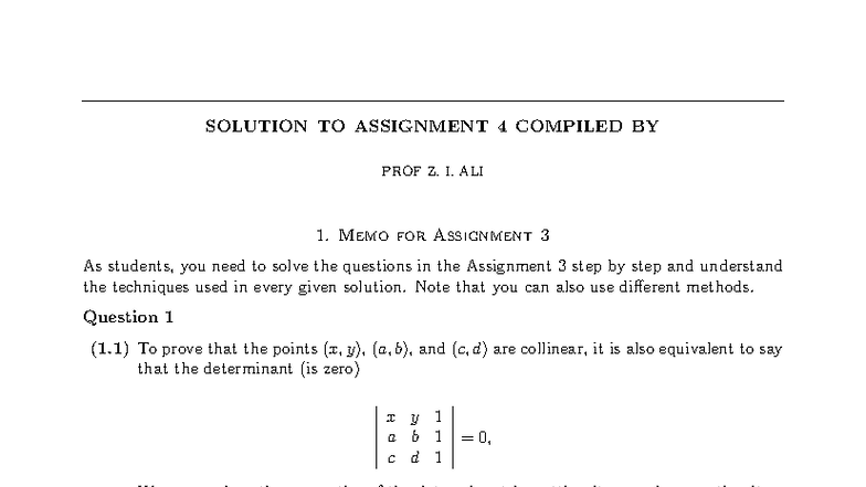 Solution to Assignment 3 - MAT1503: Detailed Explanations and Proofs ...