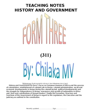 History FORM 3 Notes - History and Government for form 3 Hallo. Welcome ...