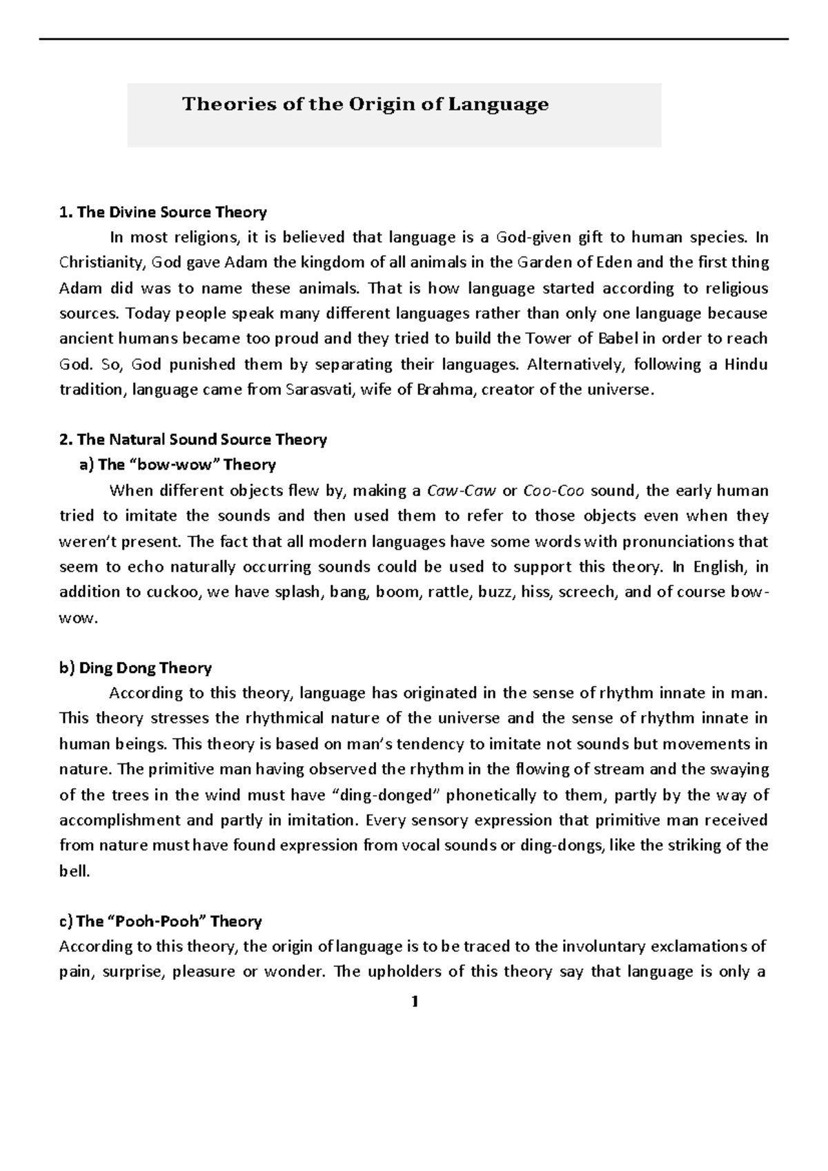 Theories of the Origin of Language: Divine & Natural Sound Sources ...