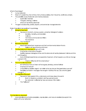 Chapter 7 Notes - Memory - PSYCHOLOGY: CHAPTER 7 Memory 1. The Nature ...