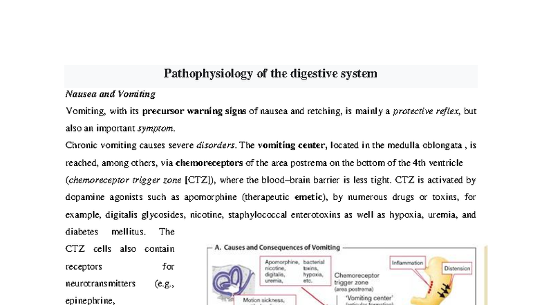 Pathophysiology of Digestive Disorders: Nausea & Vomiting Insights ...