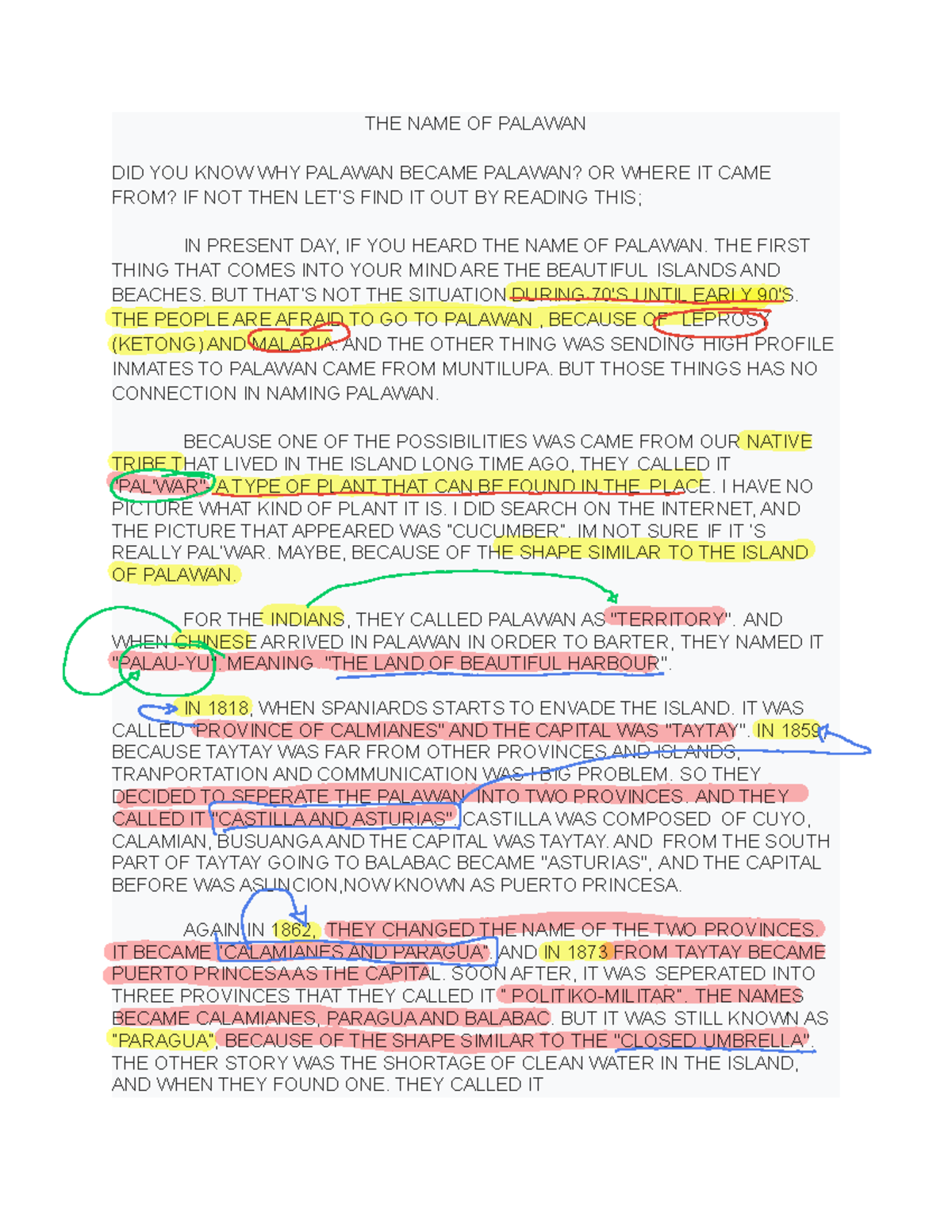 Palawan History - Insights and Notes on Its Origin and Name - Studocu