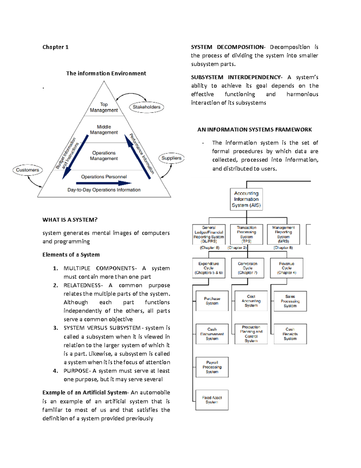 AIS - Lecture Notes on Accounting Information Systems Concepts - Studocu