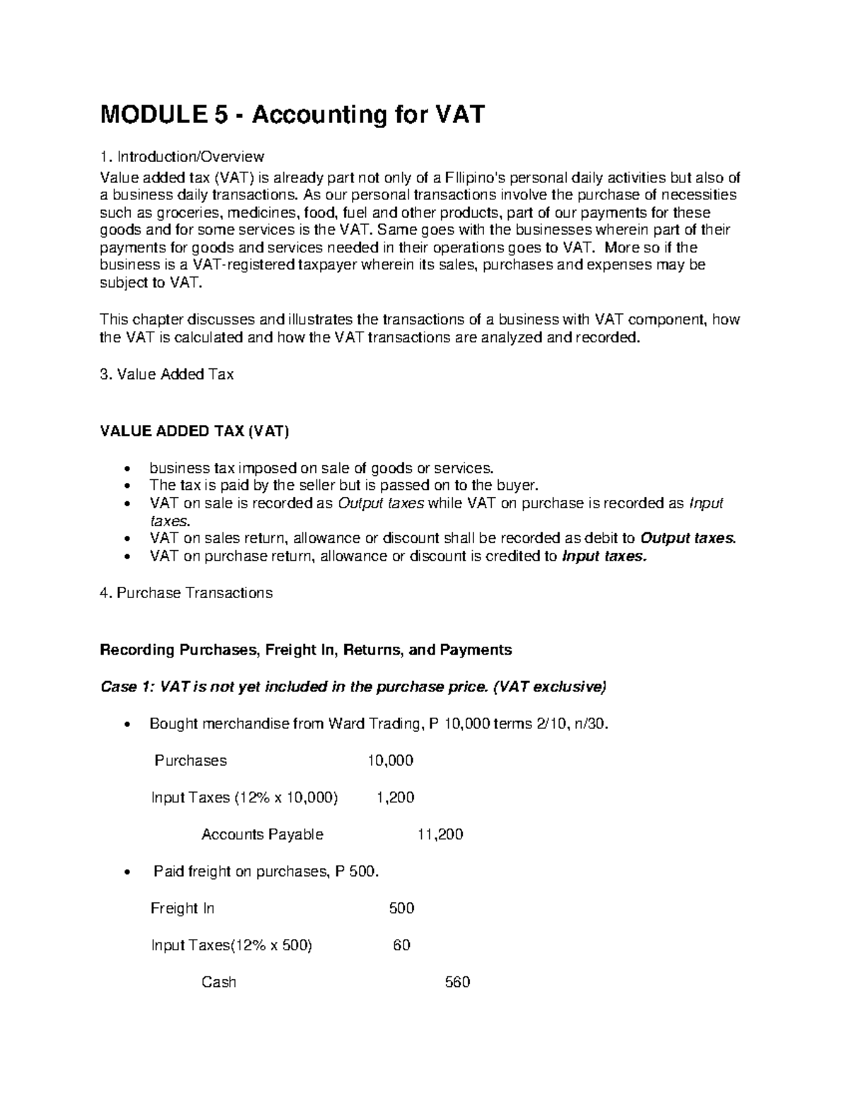 FAR Module 5 VAT & Module 6 Special Journals Overview and Recording - Studocu