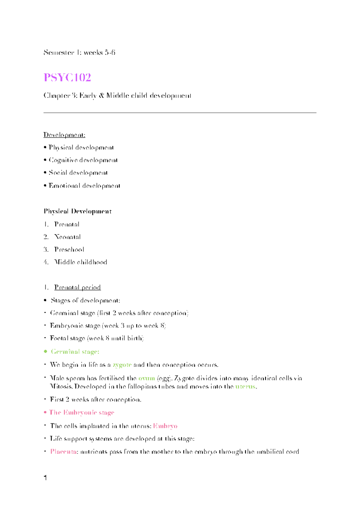 PSYC102 Chapter: Comprehensive Overview of Child Development - Studocu