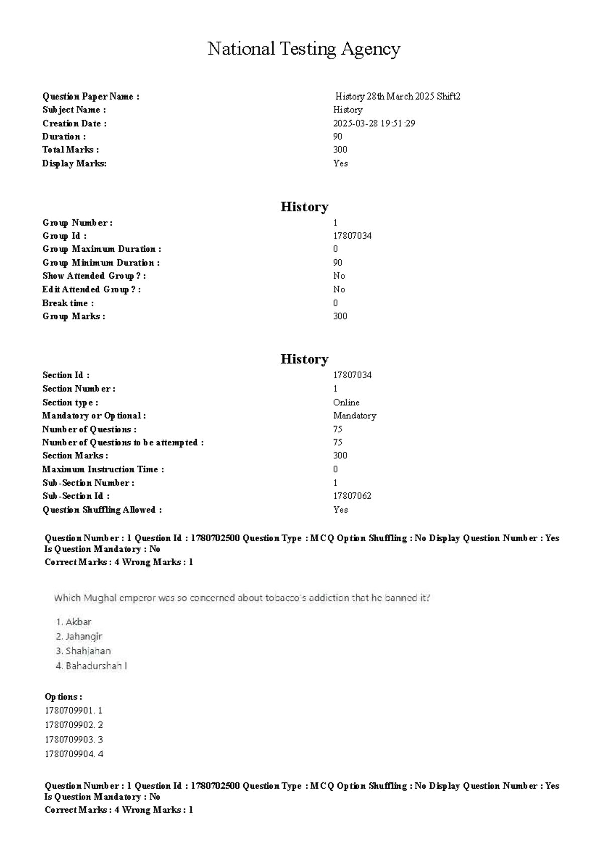 CUET PG History Previous Year Question Paper - Studocu