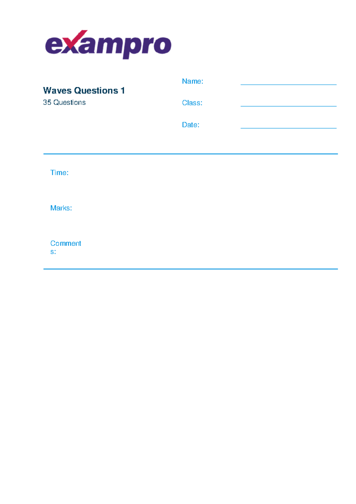 Waves part 1 - Practice questions that can help advance knowledge for ...