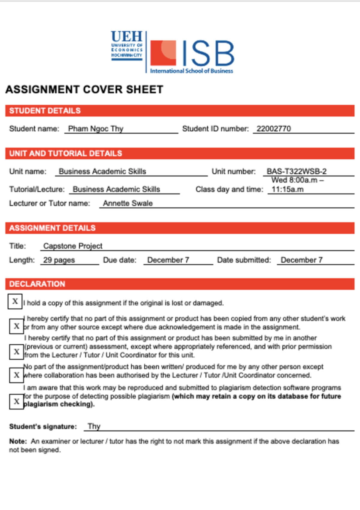 Capstone Project BAS-2 Pham Ngoc Thy - Capstone Project Prepared for ...