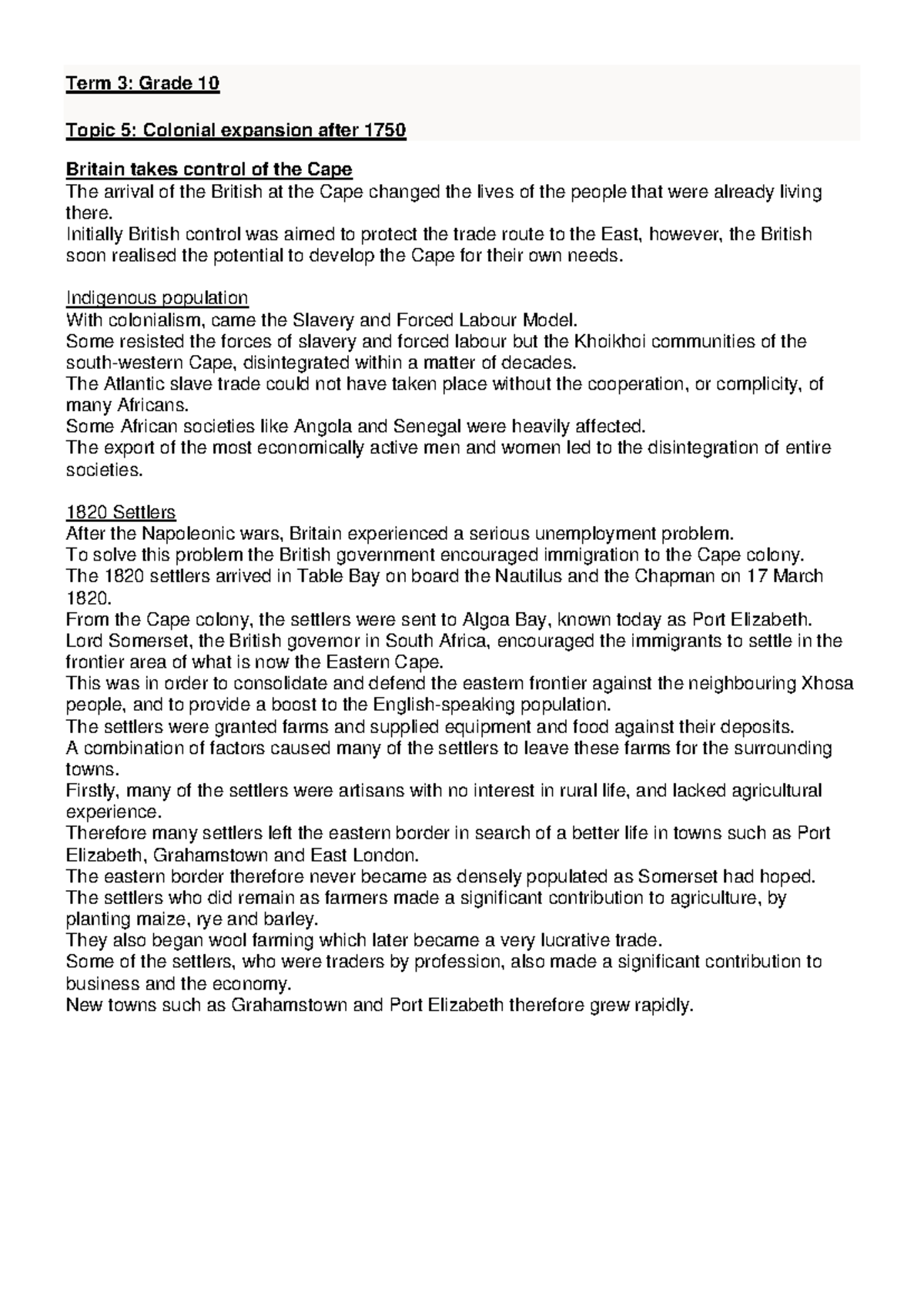 Colonial expansion after 1750 - Initially British control was aimed to ...