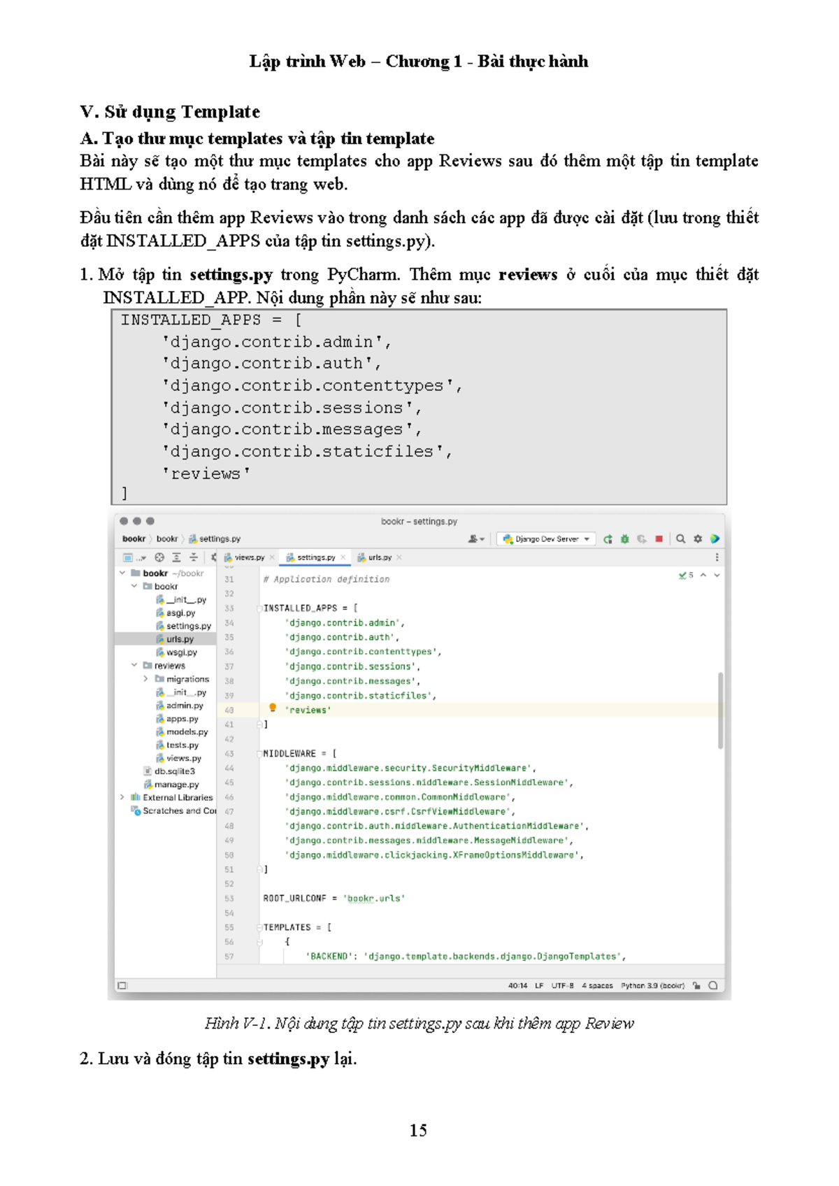 LTW - Chương 1 - Hướng dẫn sử dụng Template trong Django - Studocu