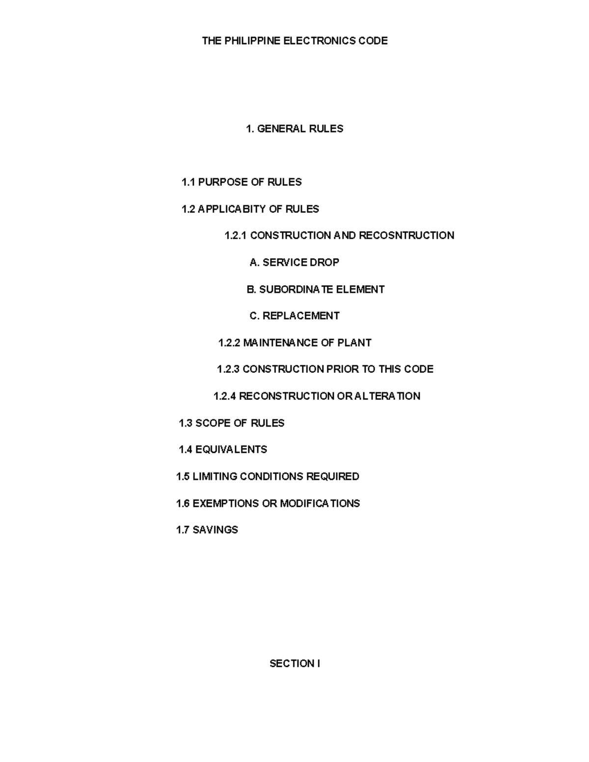 Philippine Electronics Code: General Rules and Definitions (PEC) - Studocu